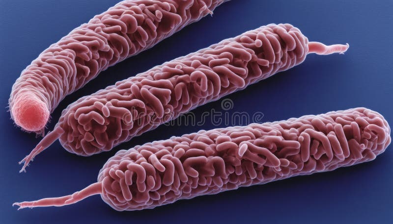 Microscopic View of a Worm-like Organism Stock Illustration ...