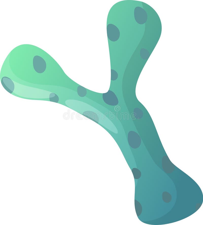 Microscopic View of a Y Shaped Green Bacteria with Dark Spots Growing ...