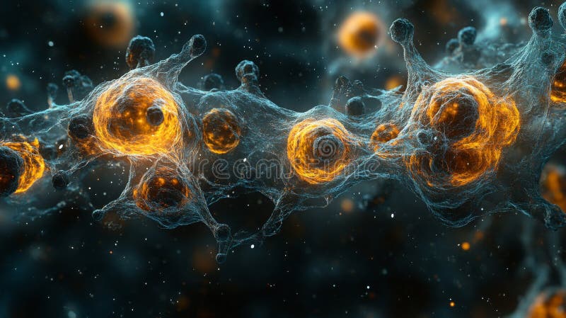 Microscopic View of Yeast Cells Actively Budding and Reproducing in a ...