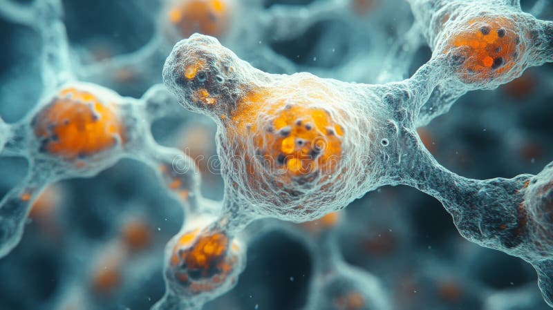 Microscopic View of Yeast Cells Budding in a Laboratory Setting Under ...