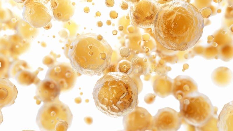 Microscopic View of Yeast Cells on a White Background Stock ...