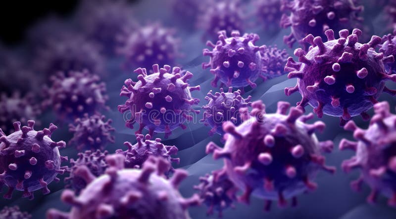 Microscopic Viral Landscape in Purple Stock Image - Image of pathology ...