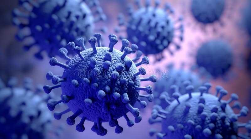 Microscopic Viral Landscape in Purple Stock Image - Image of cells ...