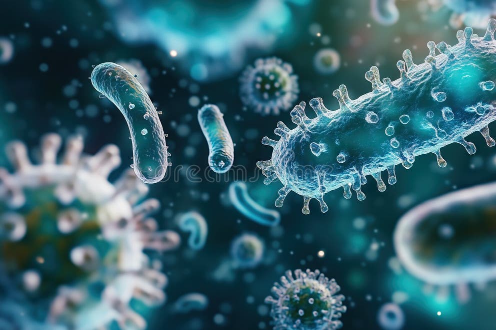 Microscopic Virus Bacteria Pathogen Germ, Infectious Disease Concept ...