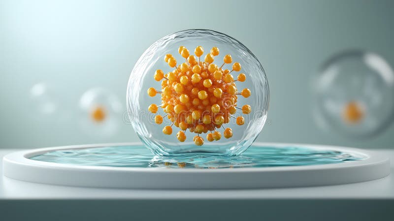 Microscopic Virus Cell in Transparent Sphere Research Science Medicine ...