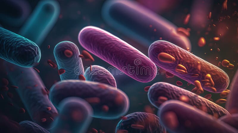 Microscopic Virus Cells and Bacteria 3d Stock Illustration ...