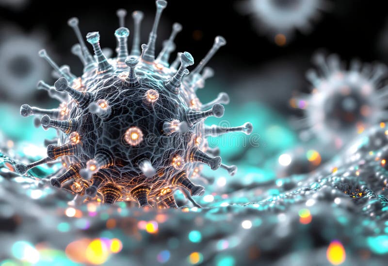Microscopic Virus 3d Render Detailed Image Stock Illustration ...