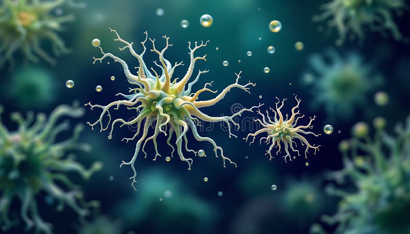 Microscopic Virus 3d Render High Resolution Image Stock Illustration ...