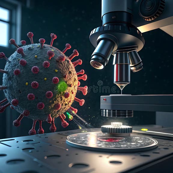 Microscopic Virus Image: High-Tech Microscope Analyzing Coronavirus ...
