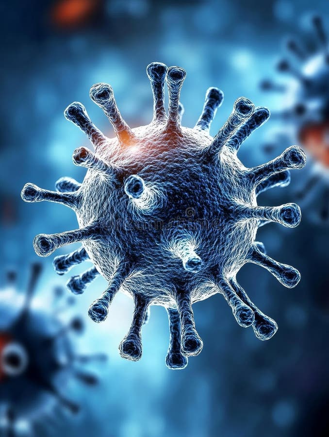 Microscopic Virus Structure Cellular Infection Microscopic View of a ...