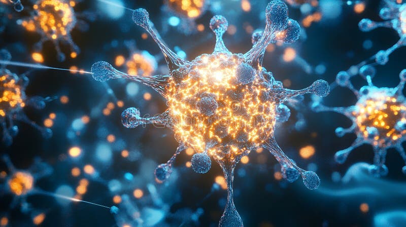 Microscopic Virus Structure 3D Render of Infectious Agent Detailed ...