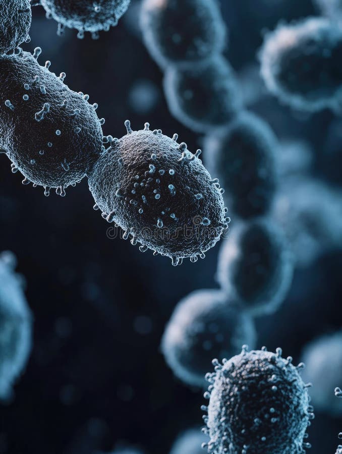 Microscopic Viruses in a Fluid Medium Stock Image - Image of science ...