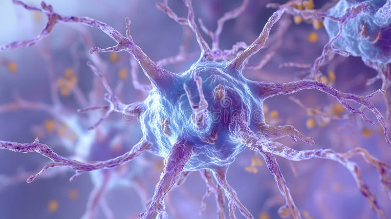 Microscopic Visualization of Active Purple Neuron in the Human Brain ...