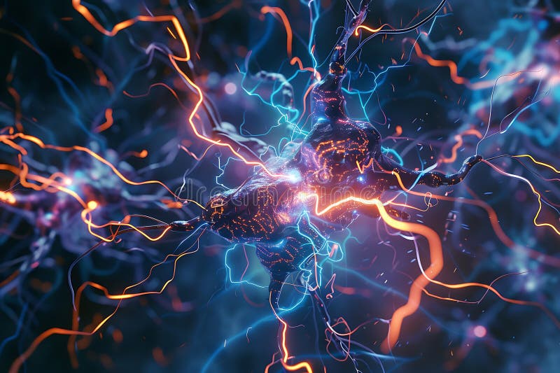 Microscopic Visualization of a Neuron S Electrical Activity Stock ...
