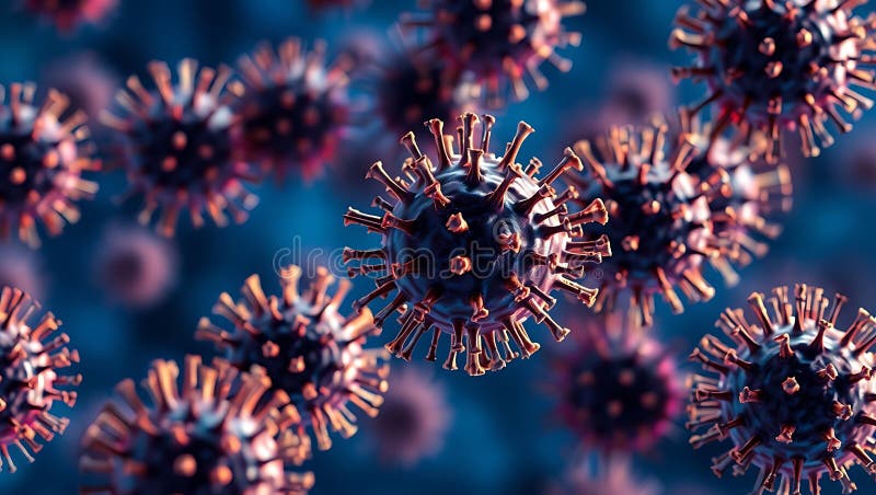 A Detailed, AI-generated Microscopic View Illustrating Multiple Virus ...