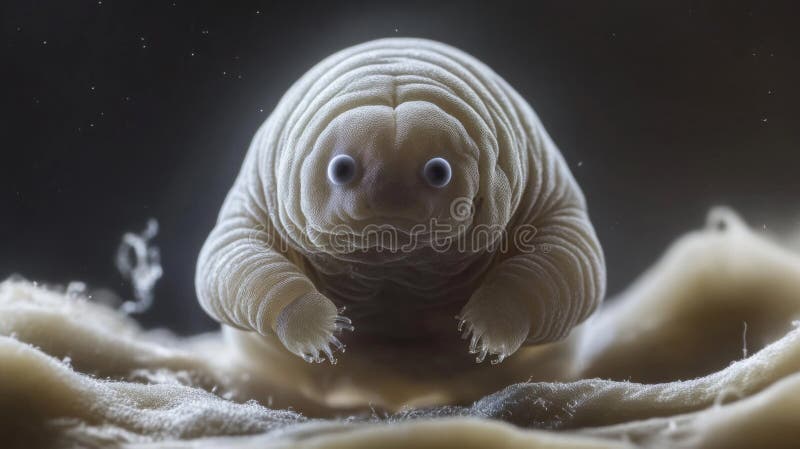Microscopic Water Bear Close Up on Beige Surface Stock Illustration ...