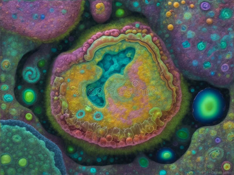 Microscopic World Abstract Background Stock Illustration - Illustration ...