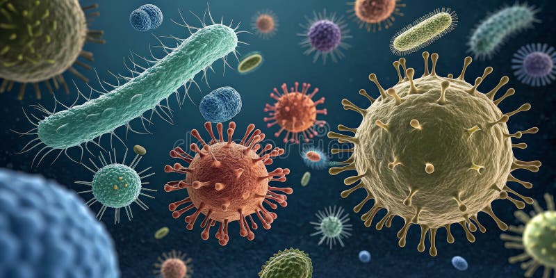 Microscopic World Diverse Virus and Bacteria Cells, Microbiology ...