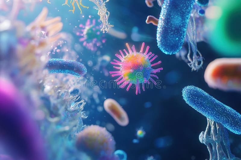 Microscopic World: a Mesmerizing Close-up of Diverse Bacteria Floating ...