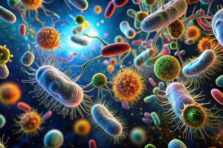 Microscopic Worlds a Vibrant Depiction of Diverse Microorganisms ...