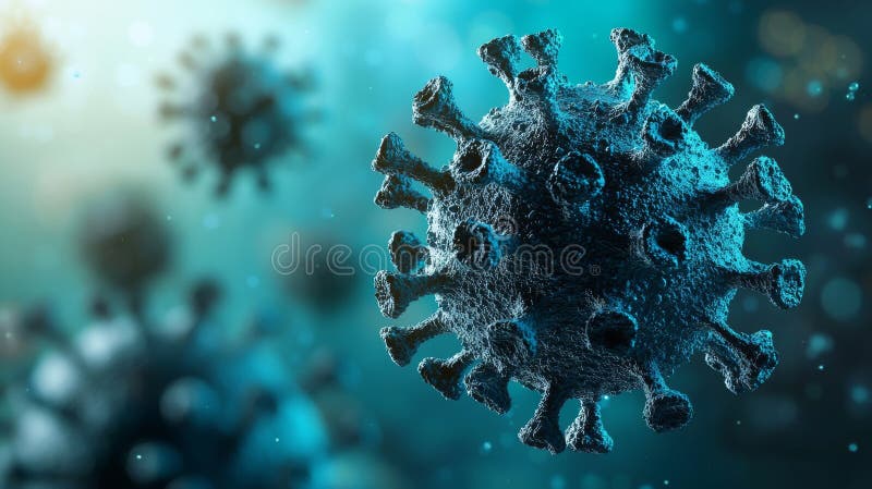 A Microscopical View of Covid-19 Sars-CoV-2 Virus Particles, Showing ...