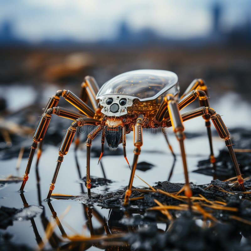 A Microscoping View of AI Powered Nano Bots Stock Illustration ...