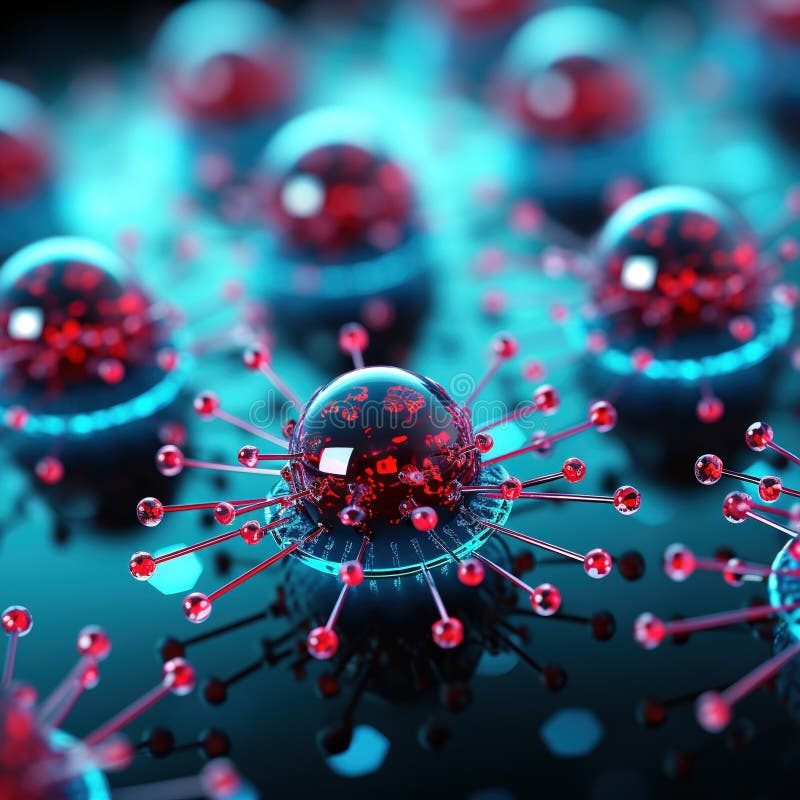 A Microscoping View of AI Powered Nano Bots Stock Illustration ...