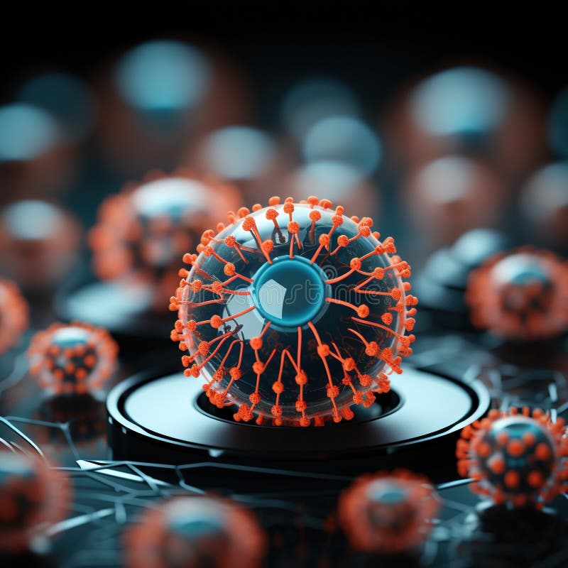 A Microscoping View of AI Powered Nano Bots Stock Illustration ...