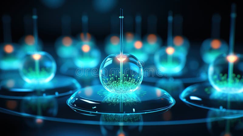 A Microscoping View of AI Powered Nano Bots Stock Illustration ...