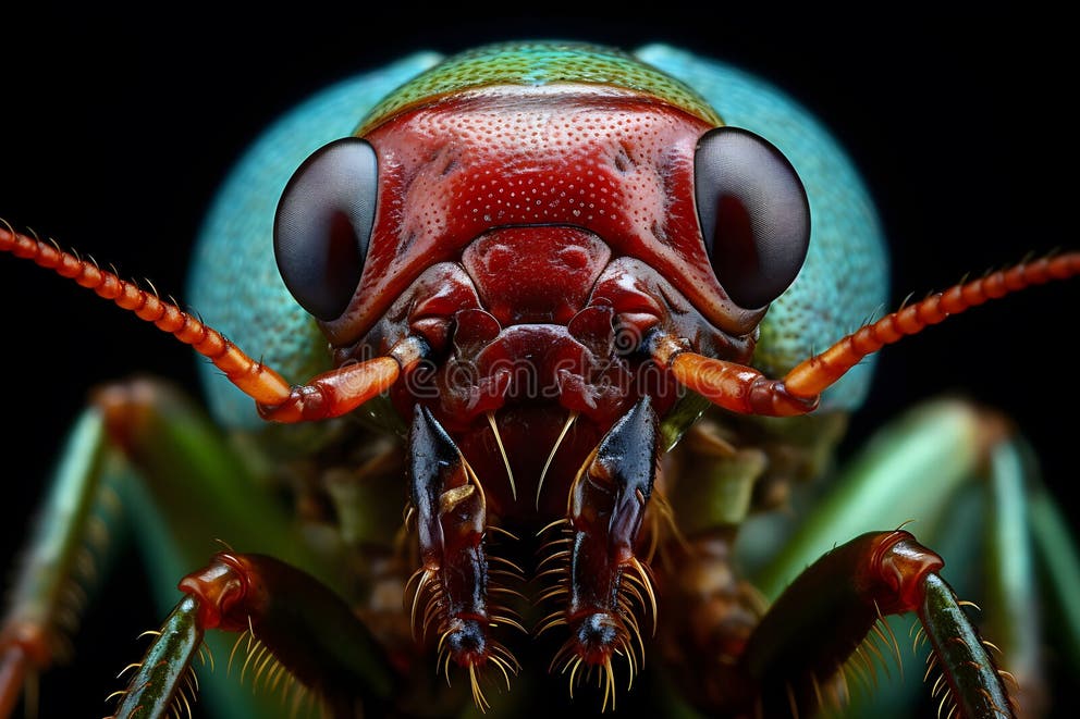 Microscopy of Cockroach Face Electron Microscopy, Closeup by Generative ...