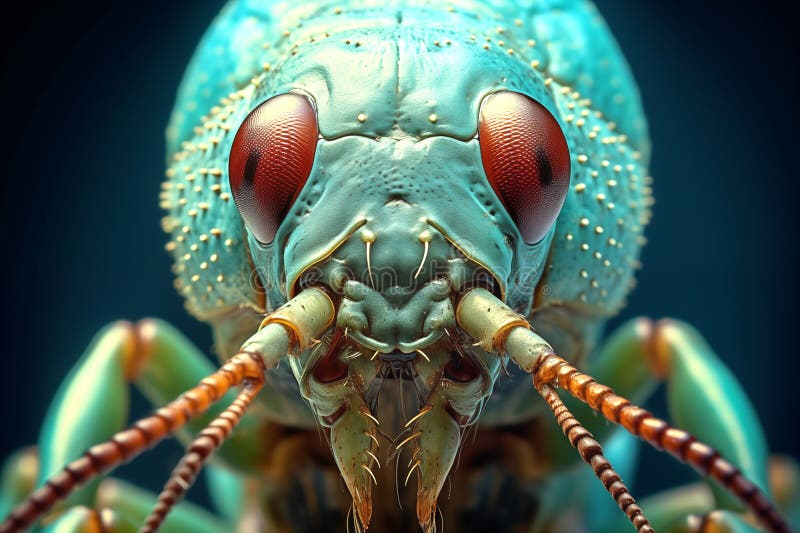 Microscopy of Cockroach Face, Electron Microscopy,500x Zoom, Generative ...