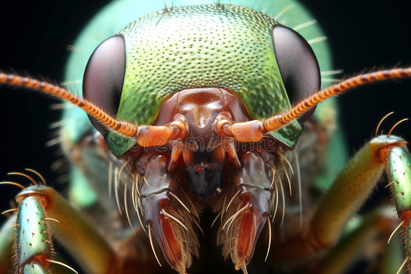 Microscopy of Cockroach Face, Electron Microscopy,500x Zoom, Generative ...