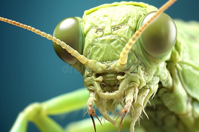 Microscopy of Grasshopper Face, Electron Microscopy,500x Zoom ...
