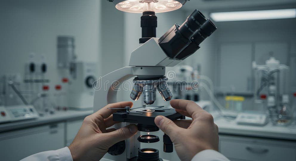 Microscopy in the Lab stock photo. Image of examination - 370892296