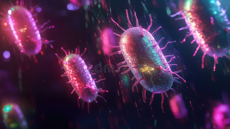 Microscopy Scanning Bacteria Stock Illustration - Illustration of ...