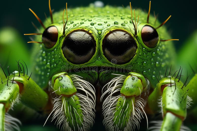 Microscopy of Spider Face by Generative AI Stock Image - Image of ...