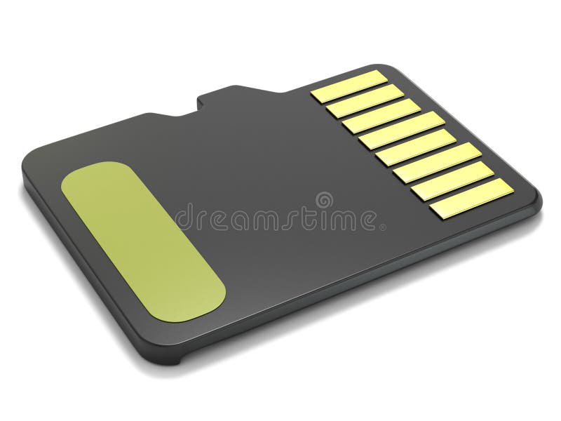 MicroSD Memory Card, Front View 2 TB. 3D Stock Illustration ...