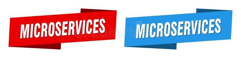 Microservices Banner. Microservices Ribbon Label Sign Set Stock Vector ...