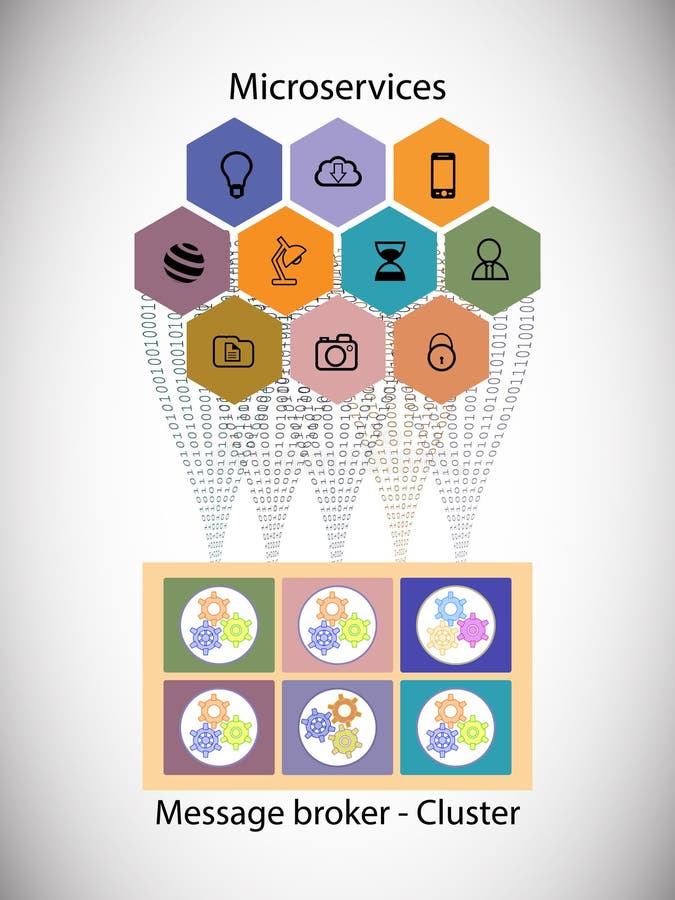 Concept of Microservices Represented in Hexagons 3d Shapes Stock ...