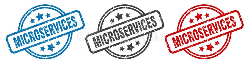 Microservices Stamp. Microservices Round Isolated Sign Stock Vector ...