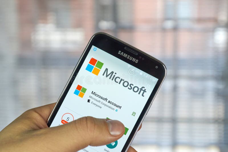 Microsoft Account Mobile Application Editorial Photography - Image of ...