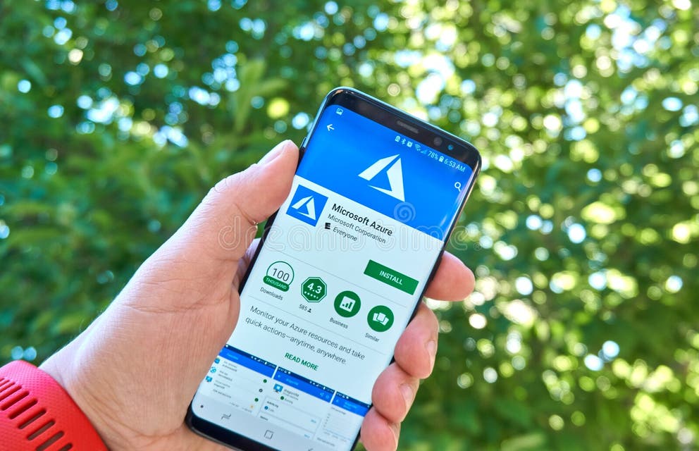 Microsoft Azure Mobile App on Samsung S8. Editorial Photo - Image of ...