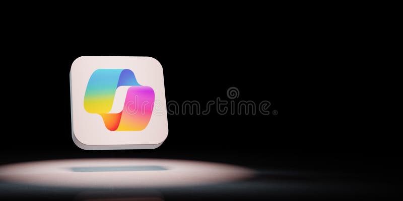 Microsoft Copilot App Icon Spotlighted on Black Background Editorial ...