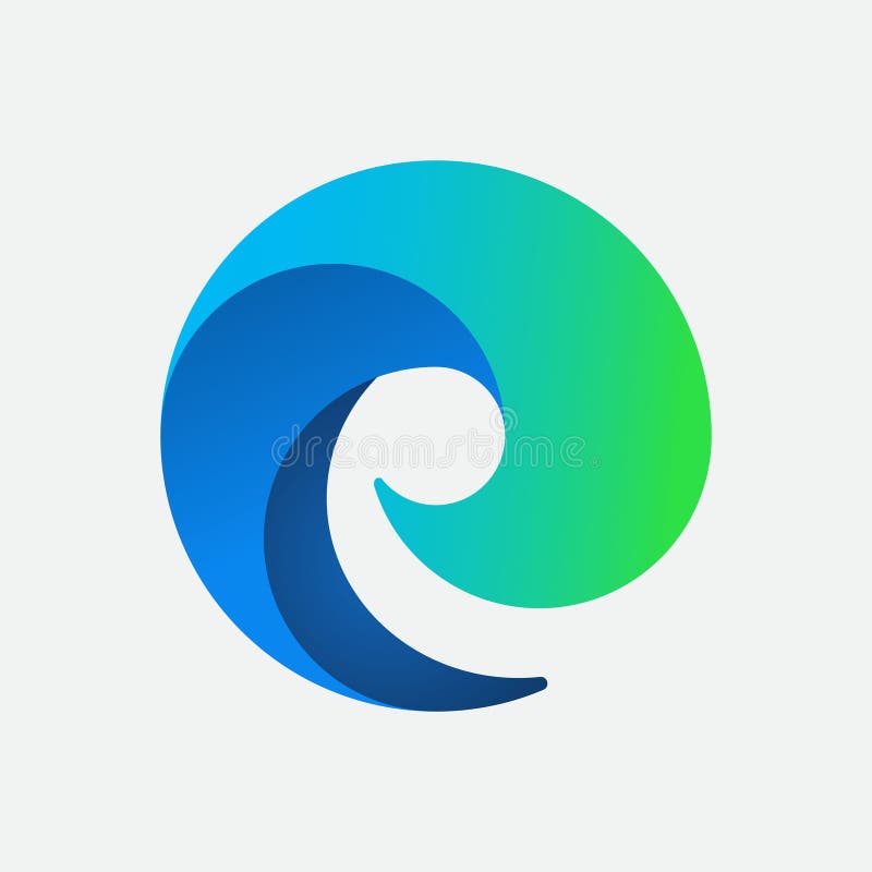 Microsoft Edge Browser Icon Stock Vector - Illustration of text, shell ...