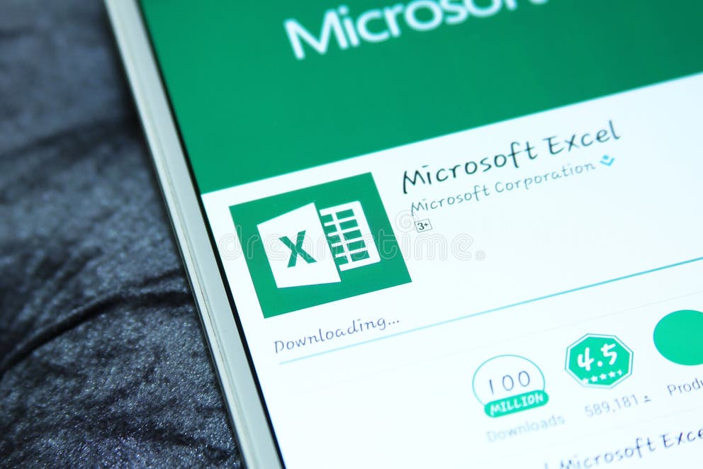 Microsoft excel mobile app editorial stock image. Image of applications ...