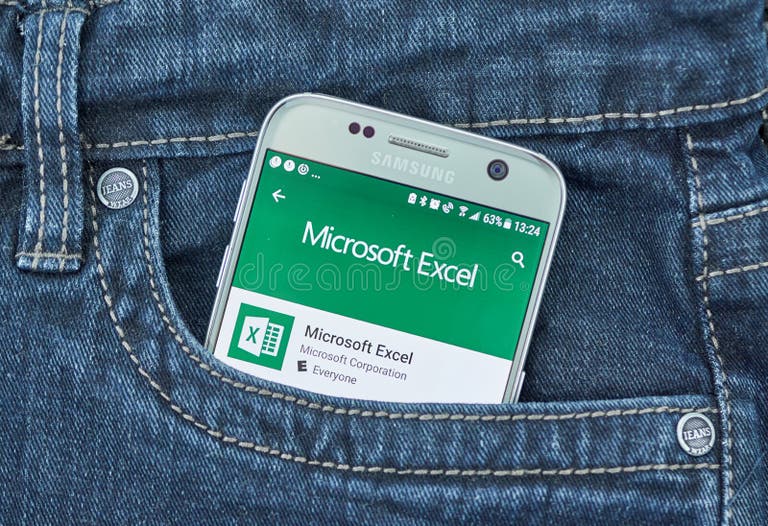 Microsoft Excel Mobile App. Editorial Stock Image - Image of cellphone ...