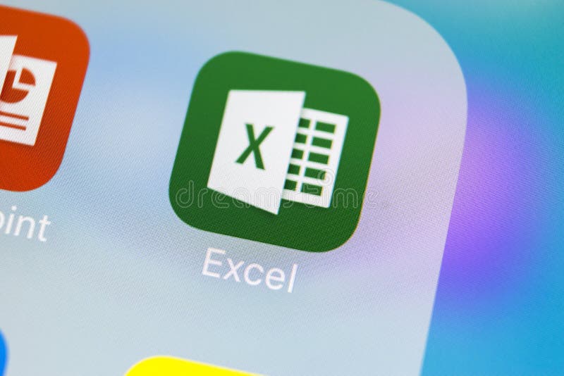 Microsoft Exel Application Icon on Apple IPhone X Screen Close-up ...