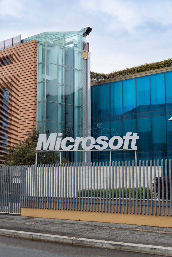 Microsoft Logo. Microsoft Headquarters in Rome Editorial Photo - Image ...