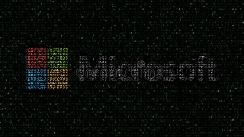 Microsoft Logo Made of Hexadecimal Symbols on Computer Screen ...