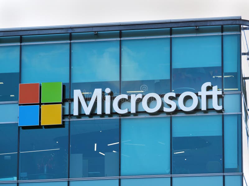 Microsoft Logo at a Modern Glass Office Building Editorial Photography ...